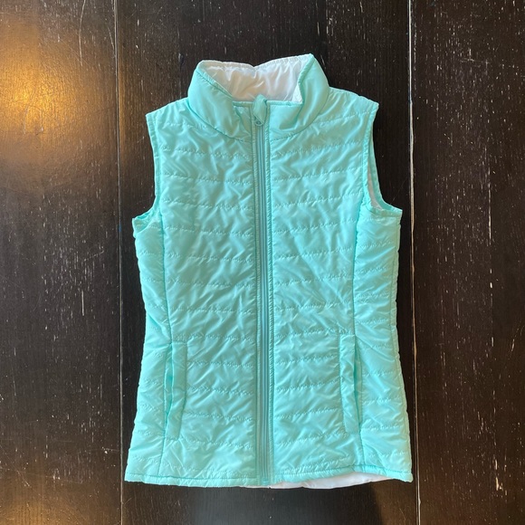 Layer 8 | Jackets & Coats | Layer 8 Girls Aqua And White Puffer Vest ...